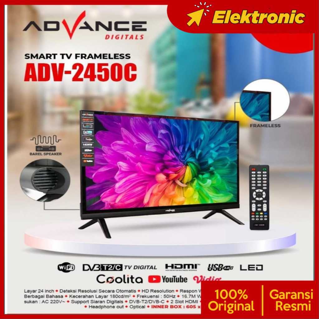 Jual Smart TV Advance ADV-2450C Televisi Digital 24 Inch HD Support ...