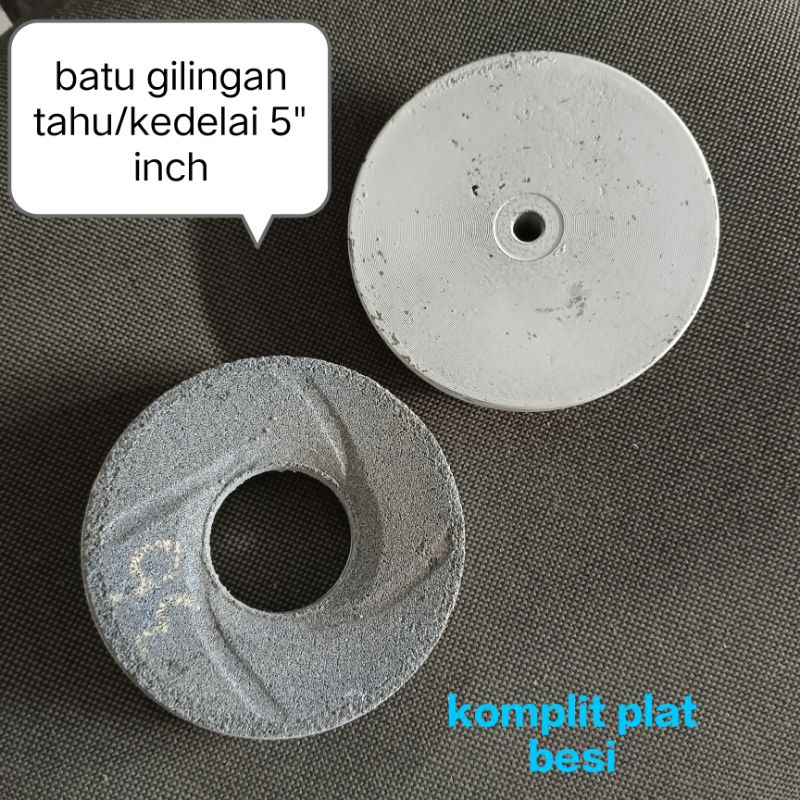 Jual Batu gilingan tahu/kedelai 5 inch komplit plat besi | Shopee Indonesia