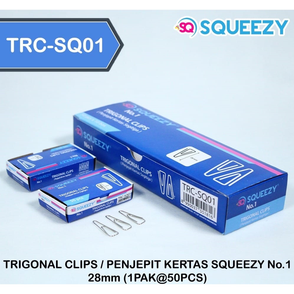 Jual SQUEEZY Trigonal Clip Kertas no 1 (1box besar isi 10pack) | Shopee ...