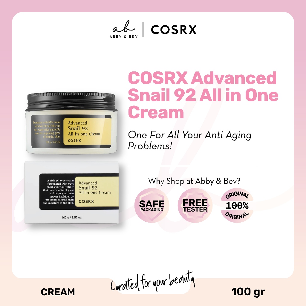 Jual AB - COSRX Advanced Snail 92 All in One Cream [100ml]/ Krim ...