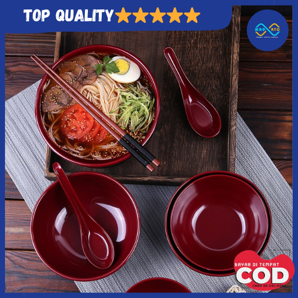 Jual SENDOK DAN MANGKOK RAMEN TERBARU BAHAN MELAMIN ANTI PECAH MANGKOK ...