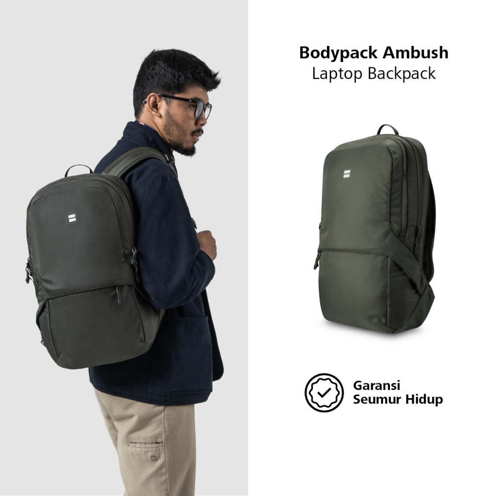 Jual Bodypack Ambush Laptop Backpack - Olive | Shopee Indonesia
