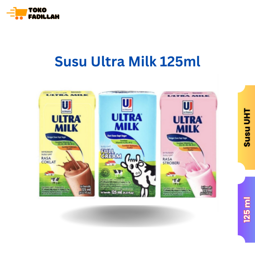 Jual Ultra Milk Susu UHT 125 ml Cokelat / Strawberry / Full Cream | Shopee Indonesia