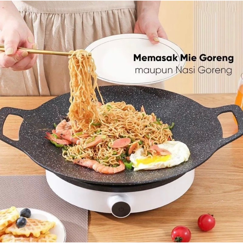 Jual Wajan Konduksi 34CM / Wajan GRILL BBQ Anti Lengket / Wajan ...