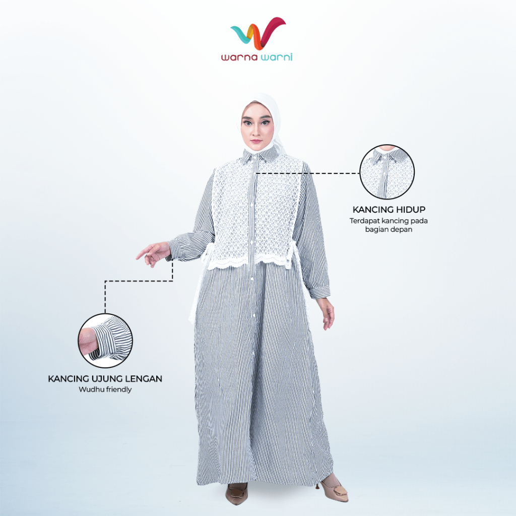 Jual Warna Warni Brand Dress Salur Minji Korea Bahan Popline Stripe ...