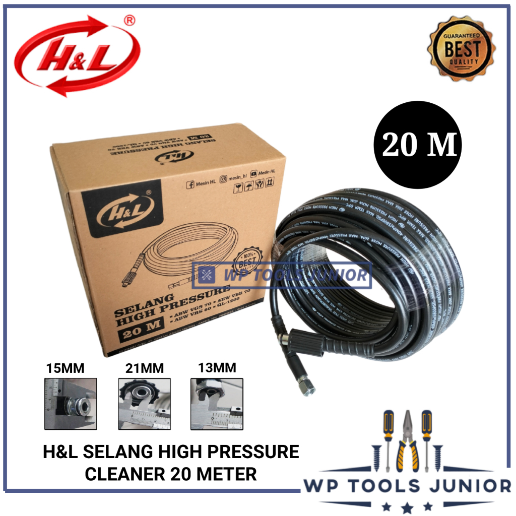 Jual H&L Selang Mesin Jet Cleaner High Pressure Washer 5M 10M 15M 20M ...