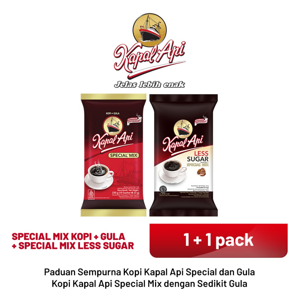 Jual KAPAL API Special Mix 1 Pack + 1 Pack Less Sugar | Shopee Indonesia
