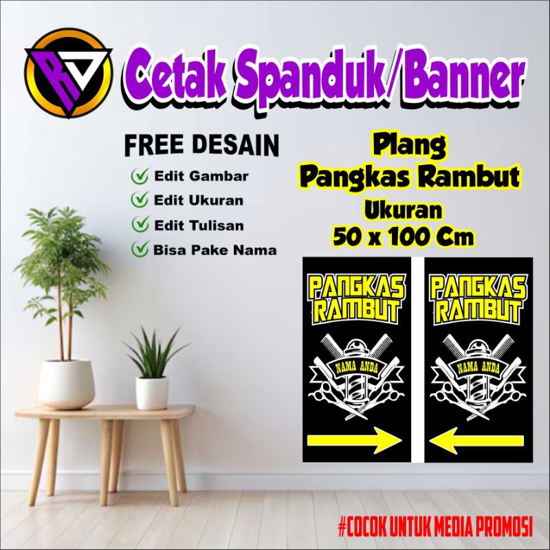 Jual Spanduk Banner Plang Pangkas Rambut Size 50x100 Cm Costum Design ...