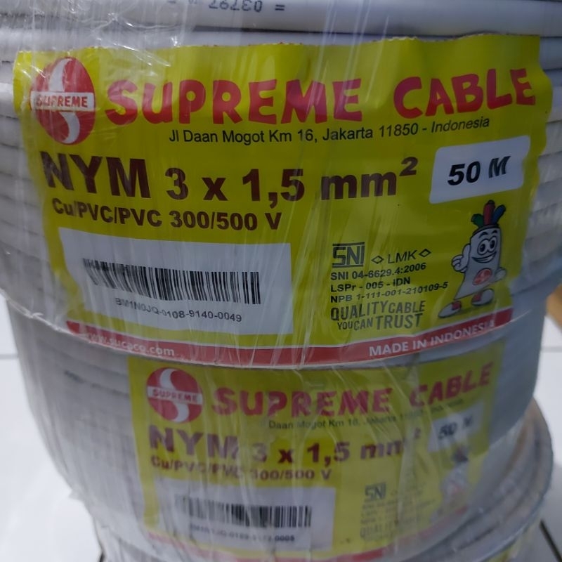 Jual KABEL LISTRIK SUPREME 3X1,5 50M | Shopee Indonesia