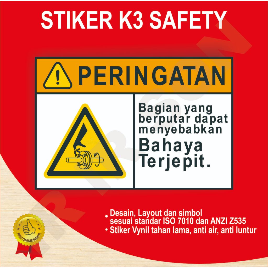 Jual STIKER PERINGATAN BAHAYA TERJEPIT SAFETY SIGN K3 ISO ANSI | Shopee ...