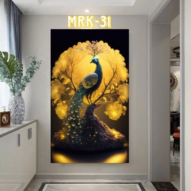 Jual Wallpaper stiker Dinding 3d motif merak siluet, stiker Dekorasi ...