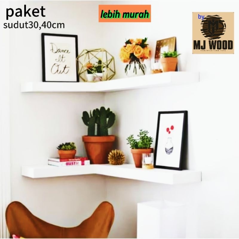 Jual furniture (1set sudut dapat 2 ukuran 40.30)Rak dinding / tembok ...