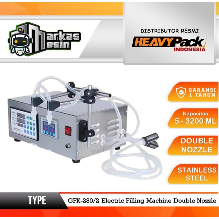 Jual Mesin Isi Cairan Otomatis Flling Liquid 2 nozzle GFK-280/2 HEAVYPACK | Shopee Indonesia