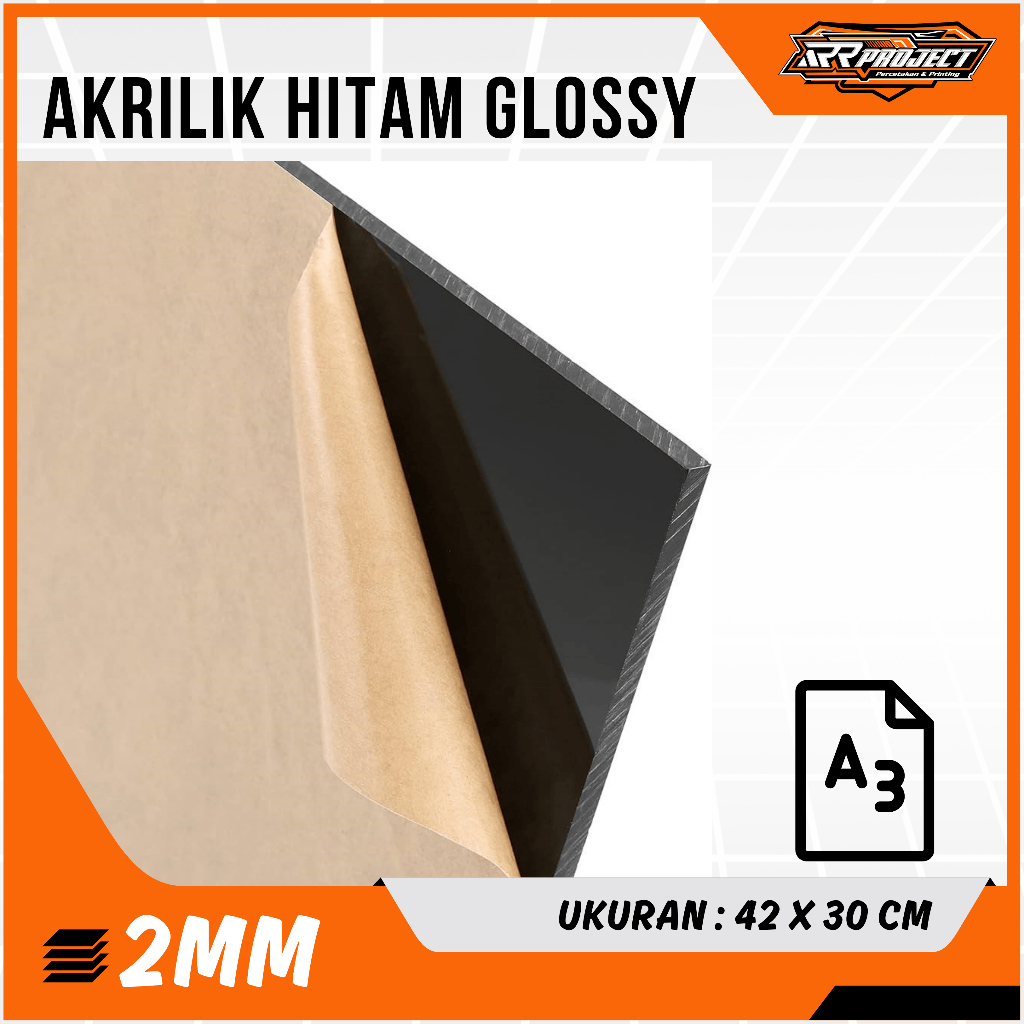 Jual Lembaran Akrilik Hitam A3 2mm 42x30 cm | Shopee Indonesia