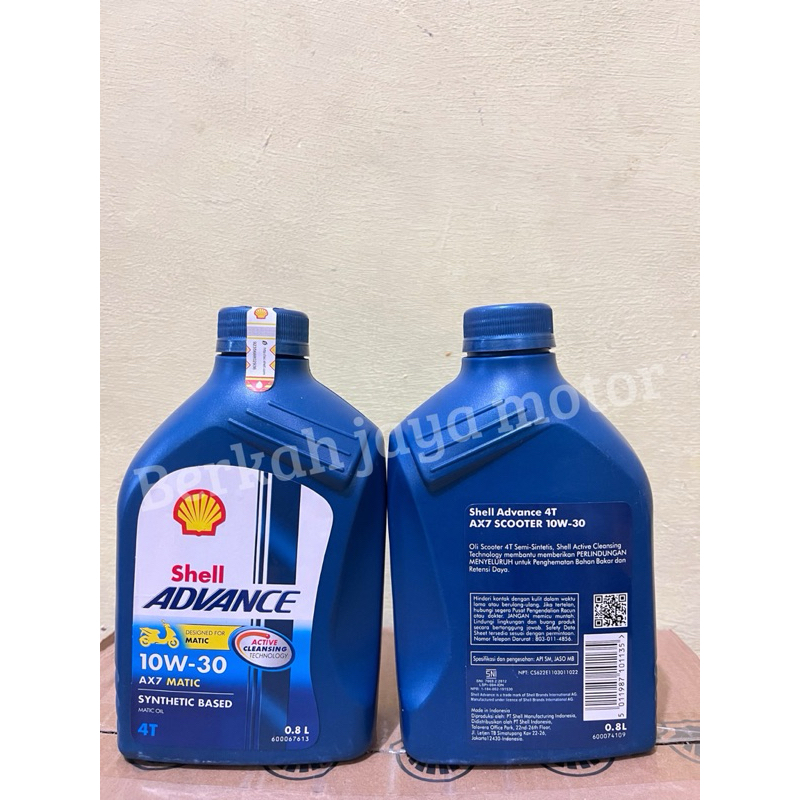 Jual OLI SHELL ADVANCE AX7 SCOOTER MATIC 10W-30 0.8L UNTUK SEGALA JENIS ...