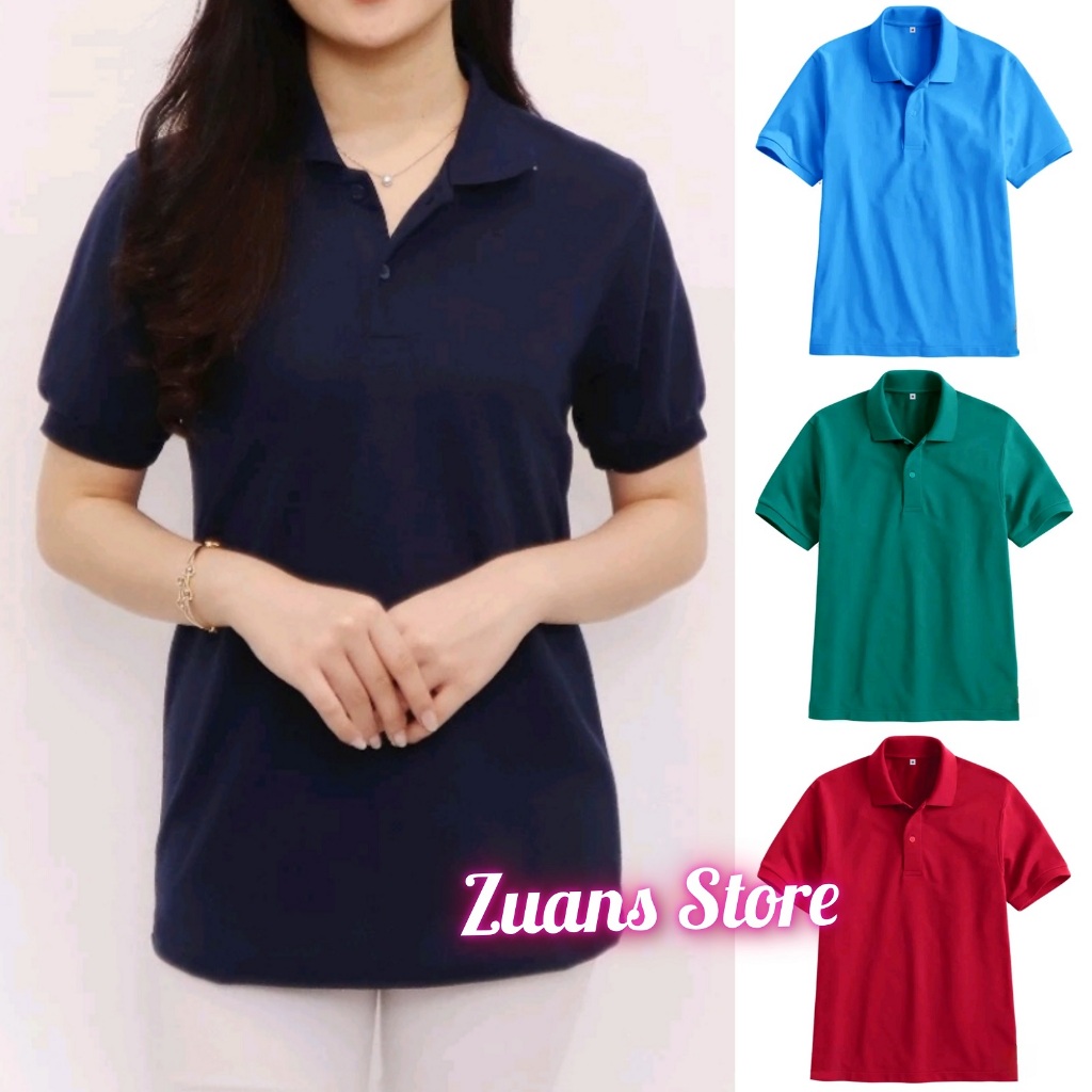 Jual Baju Kaos Polo Kerah Wanita Lengan Pendek/Kaos Berkerah Wanita/Kaos Polos Wanita/Wangki ...