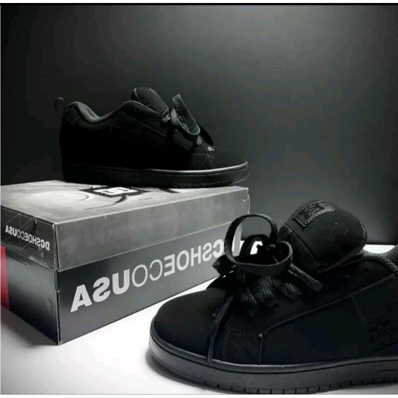 Jual sepatu DC court full black murah pria dan wanita | Shopee Indonesia
