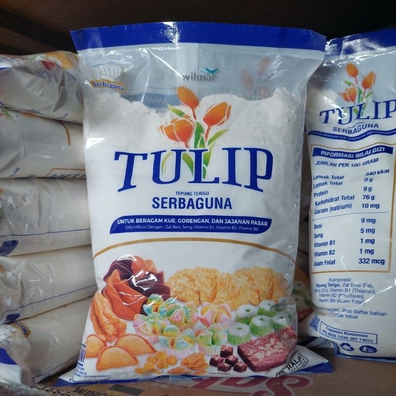 Jual TULIP Tepung Terigu 1 kg [SATUAN] / Tepung Kemasan Serbaguna ...