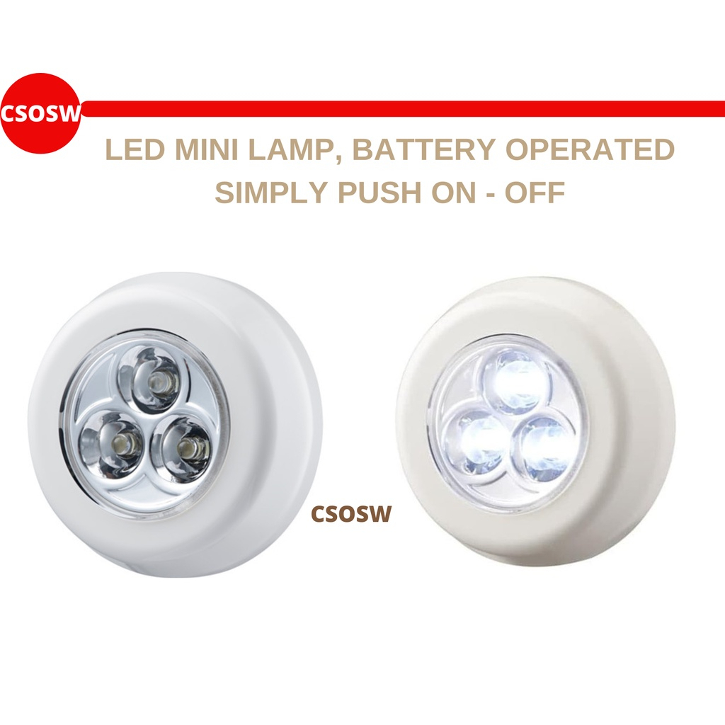 Jual Lampu Tempel LED Bulat Mini Dgn Baterai RAMSTA LED Battery Lamp ...