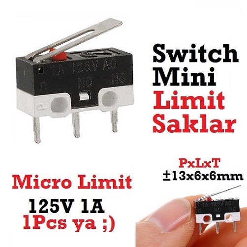 Jual Micro Limit Switch Saklar Tekan SPDT 125V 1A Mini Kecil Printer 3 Pin Push Button Momentary ...