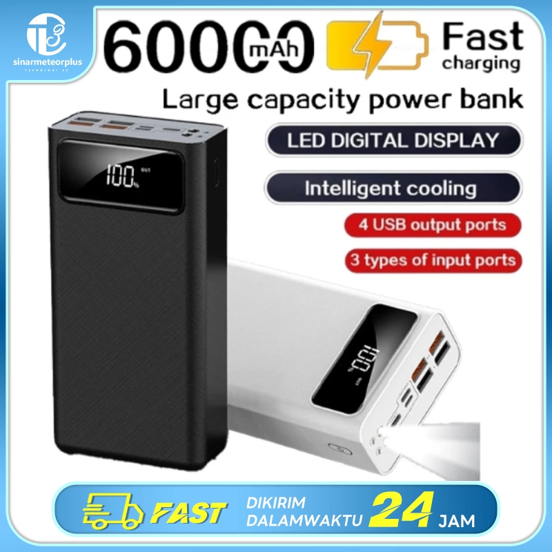 Jual 60000mAh Powerbank Fast Charging Full Capacity 4 USB Charge Ports ...