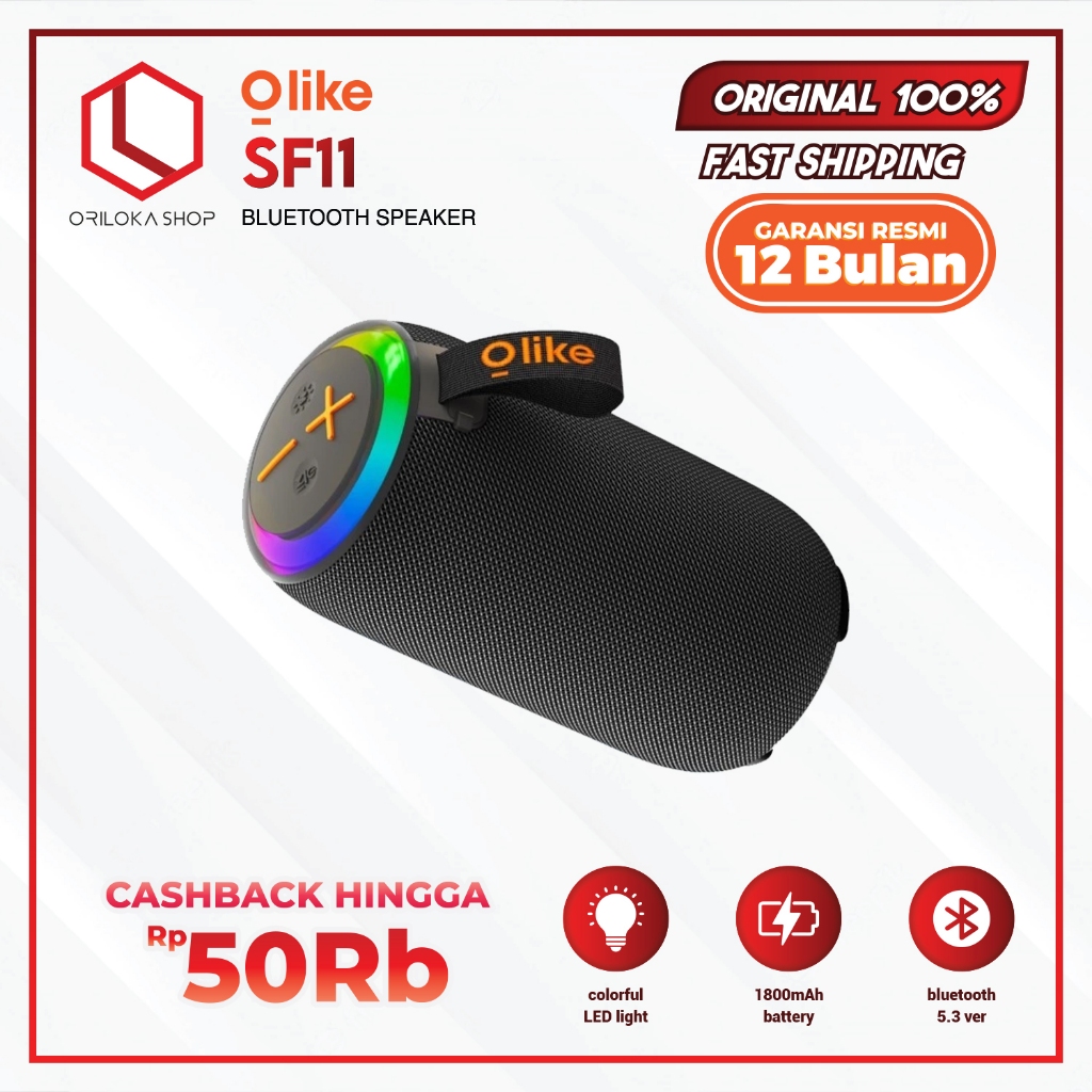 Jual Olike SF11 Wireless Bluetooth Speaker Portable BT 5.3 RGB Light ...