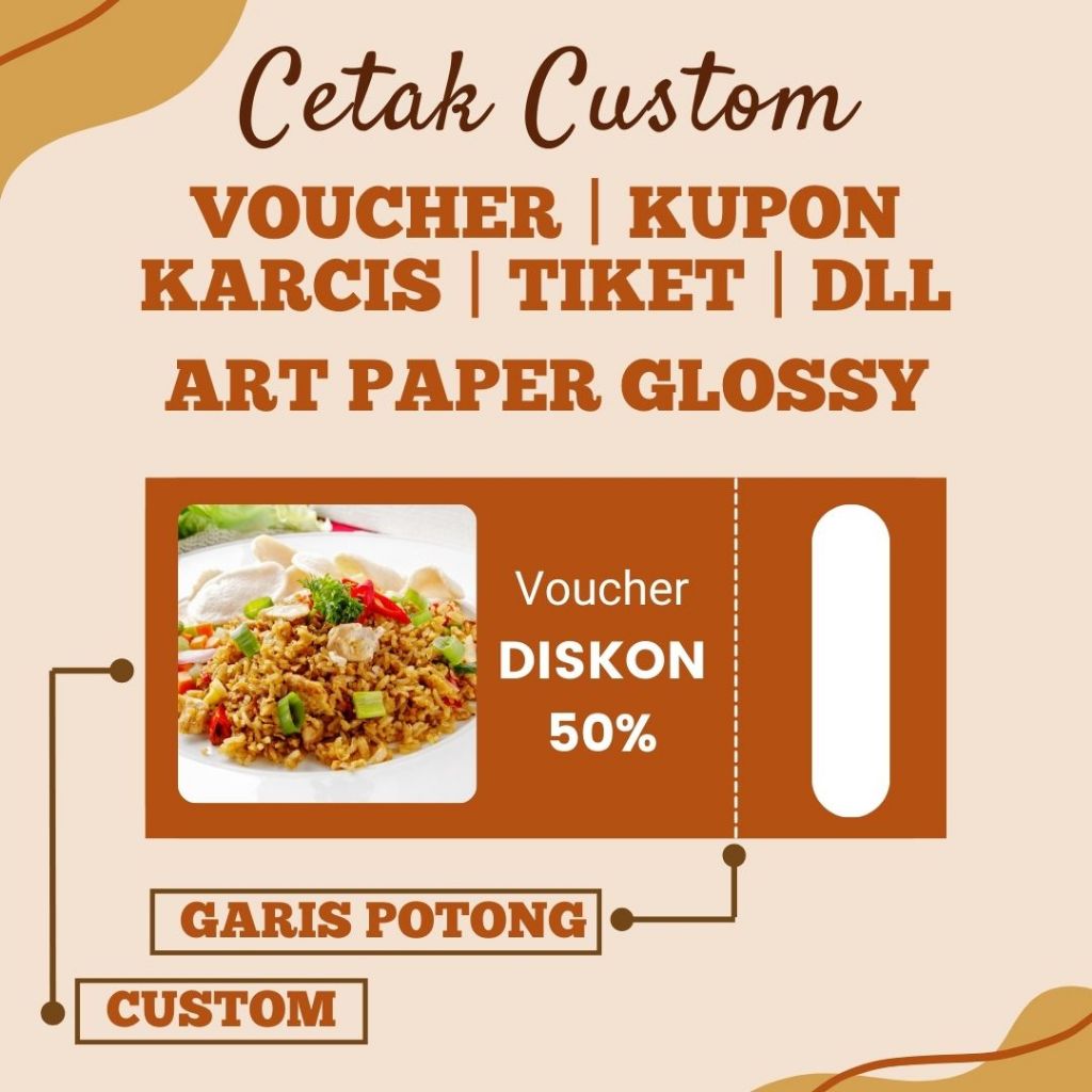 Jual Cetak Voucher | Kupon | Karcis Event | Tiket Masuk | Desain Bebas ...