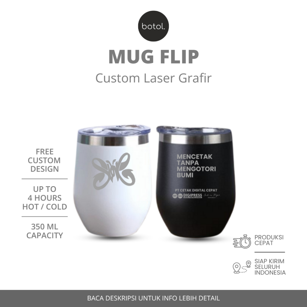 Jual Botol by DOT Custom Grafir Laser Mug Stainless Flip Botol By Dot ...