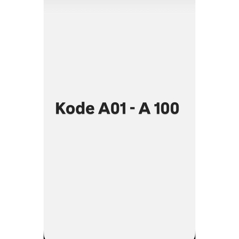 Jual Kode A1 - A100 (Manual 85K) | Shopee Indonesia