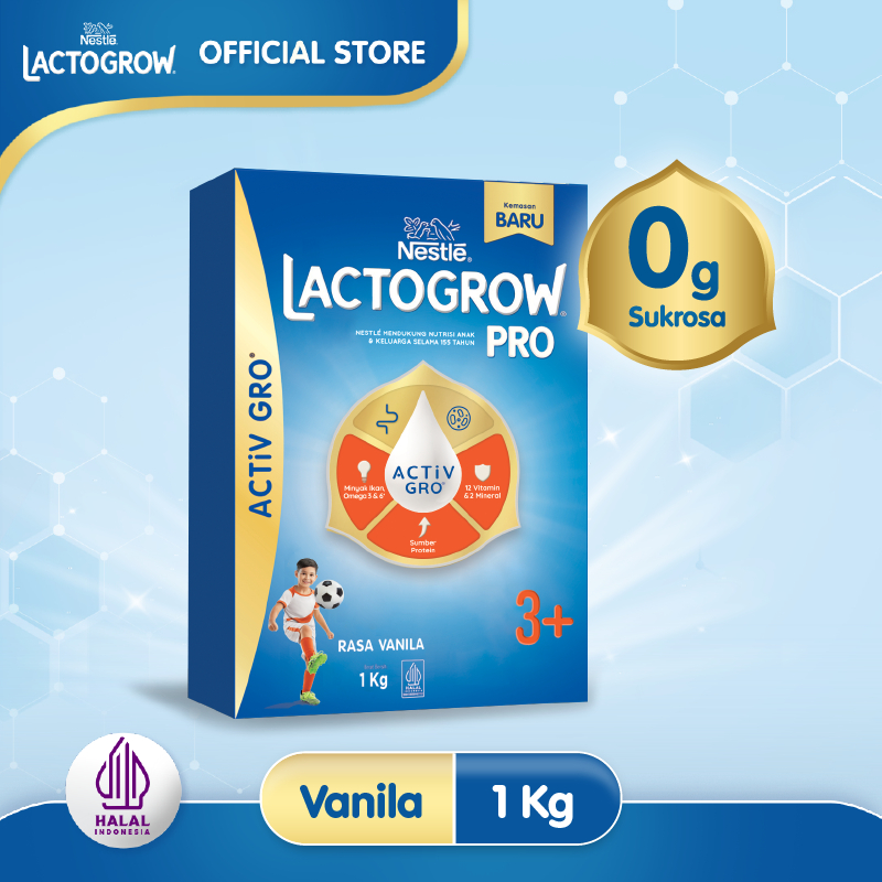 Jual Nestle LACTOGROW PRO 3+ / LACTOGROW 4 dengan ACTiVGRO Susu Vanila ...
