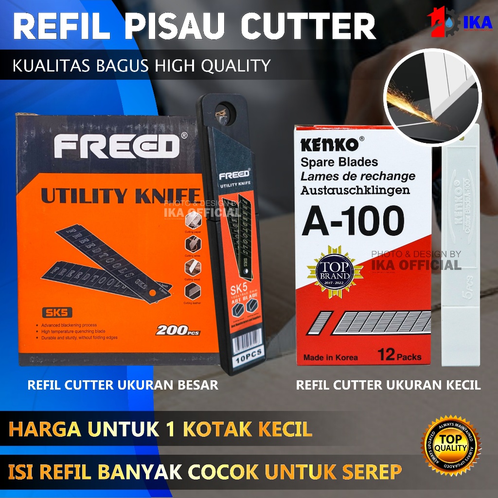 Jual ISI MATA PISAU CUTTER KENKO ASLI L-150 BESAR & JOYKO & FREED A 100 ...