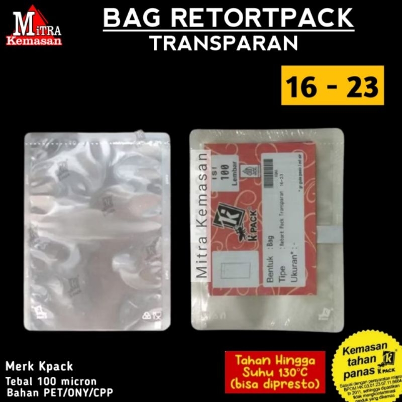 Jual KPACK BAG RETORTPACK TRANSPARANT TRANSPARAN 1623 KEMASAN SACHET ...