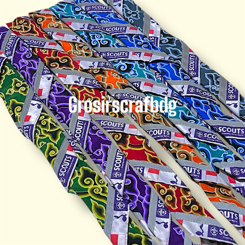 Jual scraf pramuka batik mega mendung lis woven bordir scouts \ Scarf ...