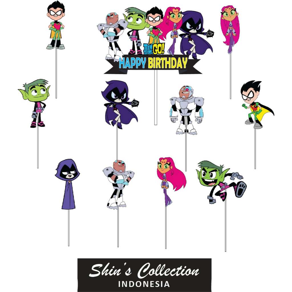 Jual Cake topper Teen Titans Go DC | Shopee Indonesia