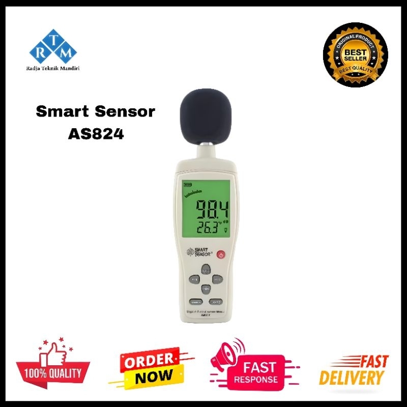 Jual Sound Level Meter Sertifikat Kalibrasi Smart Sensor AS824 ...