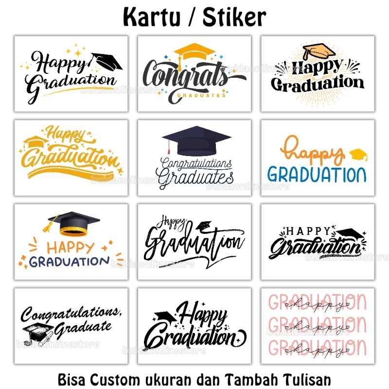 Jual Sticker / Kartu Ucapan / Stiker / Topper Happy Graduation label ...