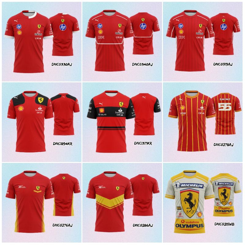 Jual Kaos Jersey F1 2025 Formula One Ferrari Racing Team Scuderia ...