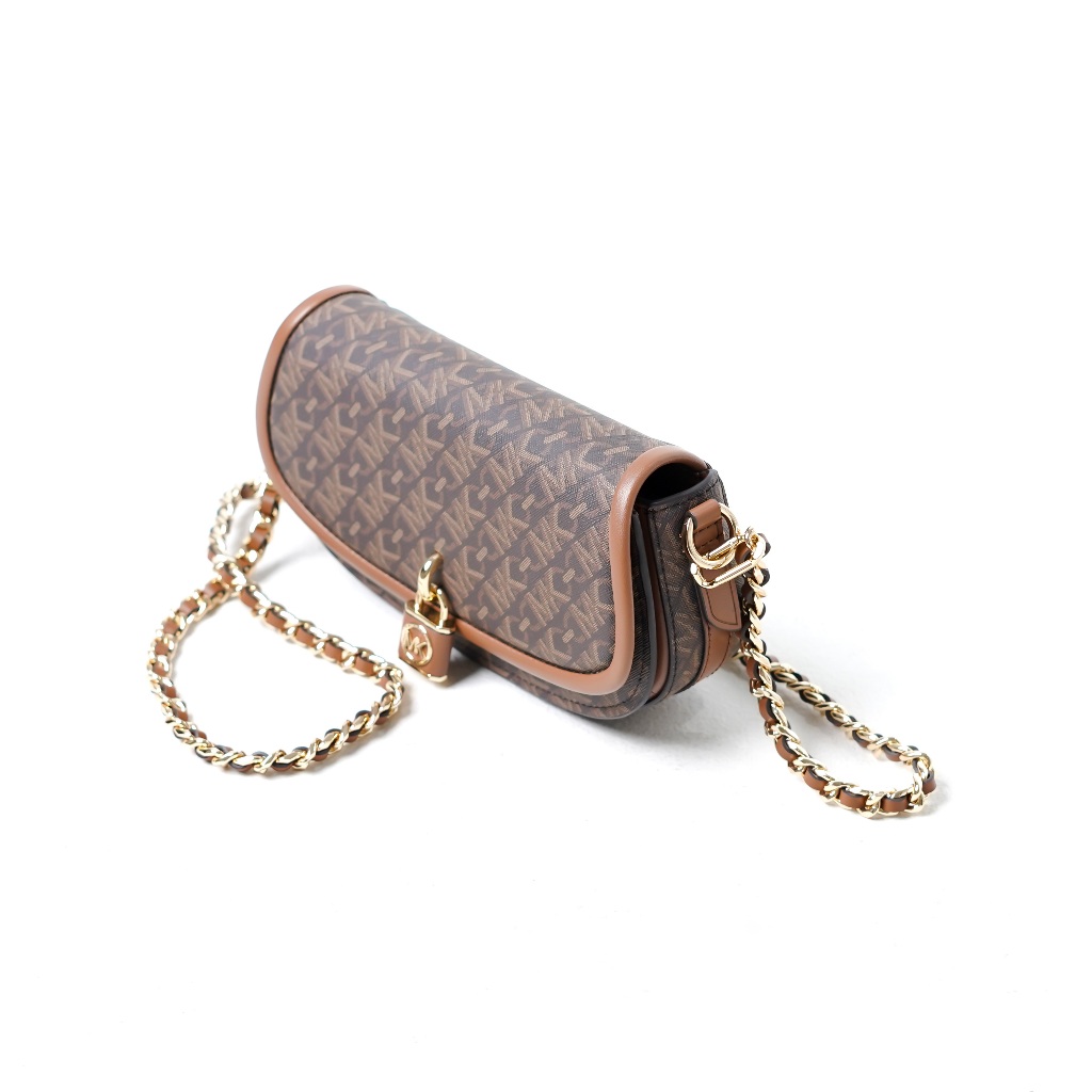 Jual Tas MICHAEL KORS MK PATTERN MONOGRAM BROWN CAMEL LOCK CHAIN ...