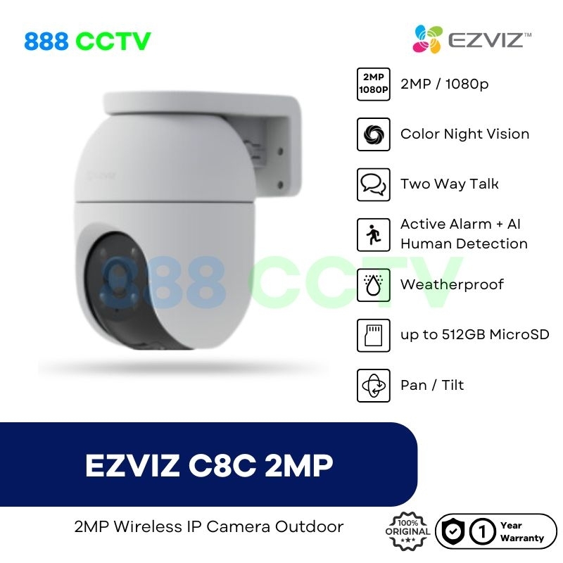Jual EZVIZ C8C 2MP 1080p Smart CCTV Wifi IP Camera Outdoor Pan/Tilt ...