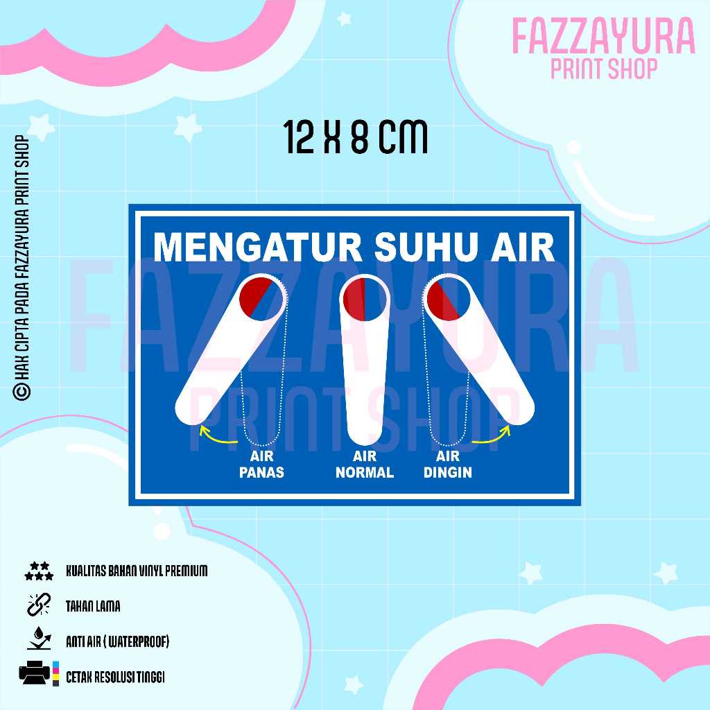 Jual STICKER MENGATUR SUHU AIR 12 X 8 CM | Shopee Indonesia