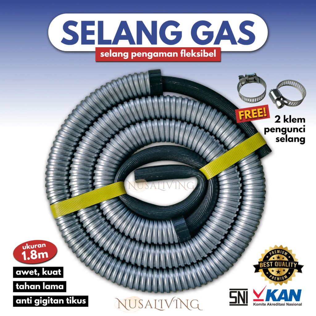 Jual Selang Gas Regulator Meter Selang Spiral 1.8M Gas anti bocor ...