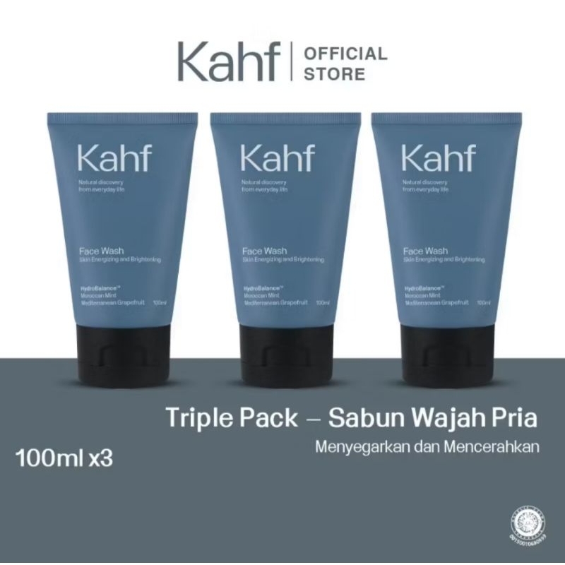 Jual Khaf Energizing & Brightening Facial Wash 100ml Triple Pack ...