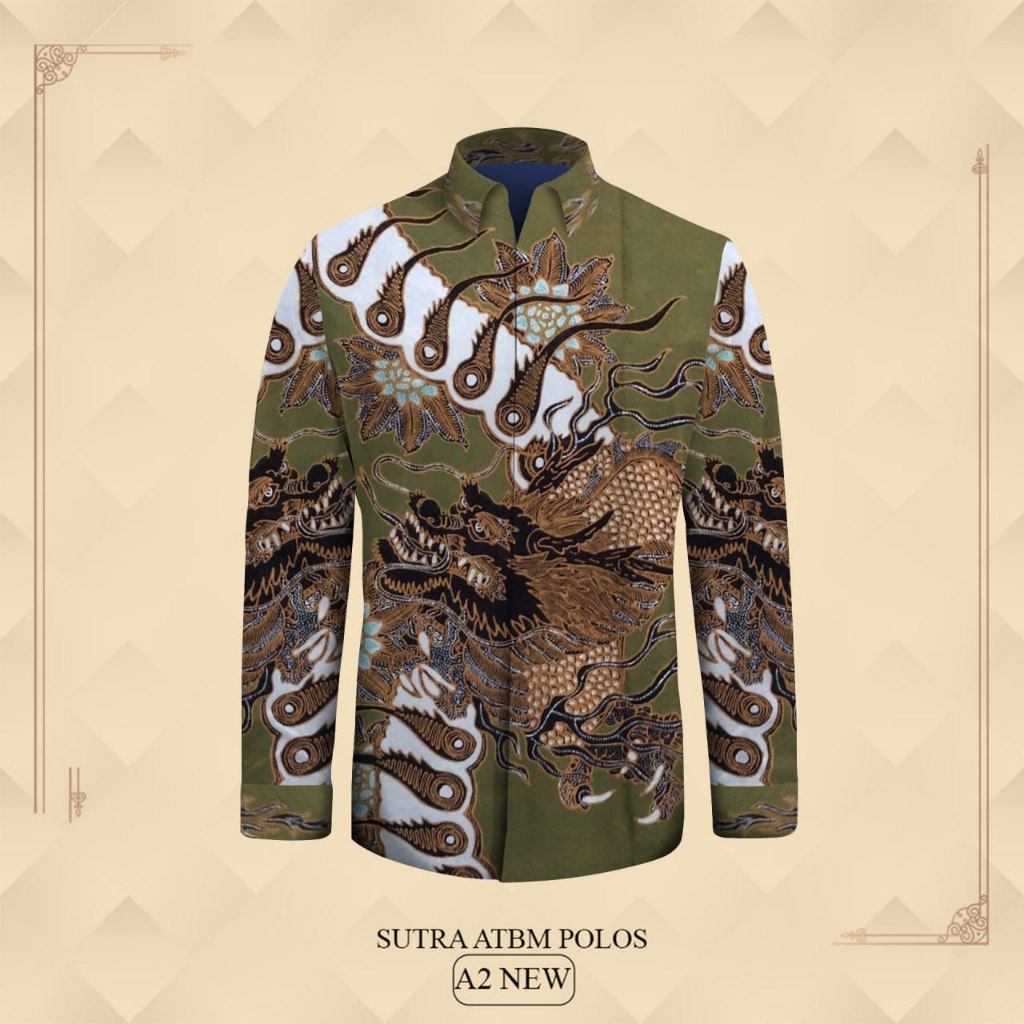 Jual Kemeja pria lengan panjang jumbo batik tulis pola polosan hitam ...