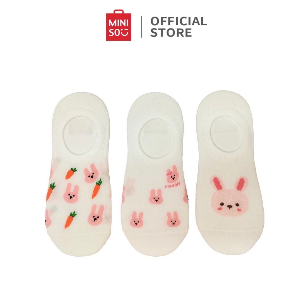 Jual MINISO Animal Series Bunny Socks Women's Socks 3 Packs | Shopee ...