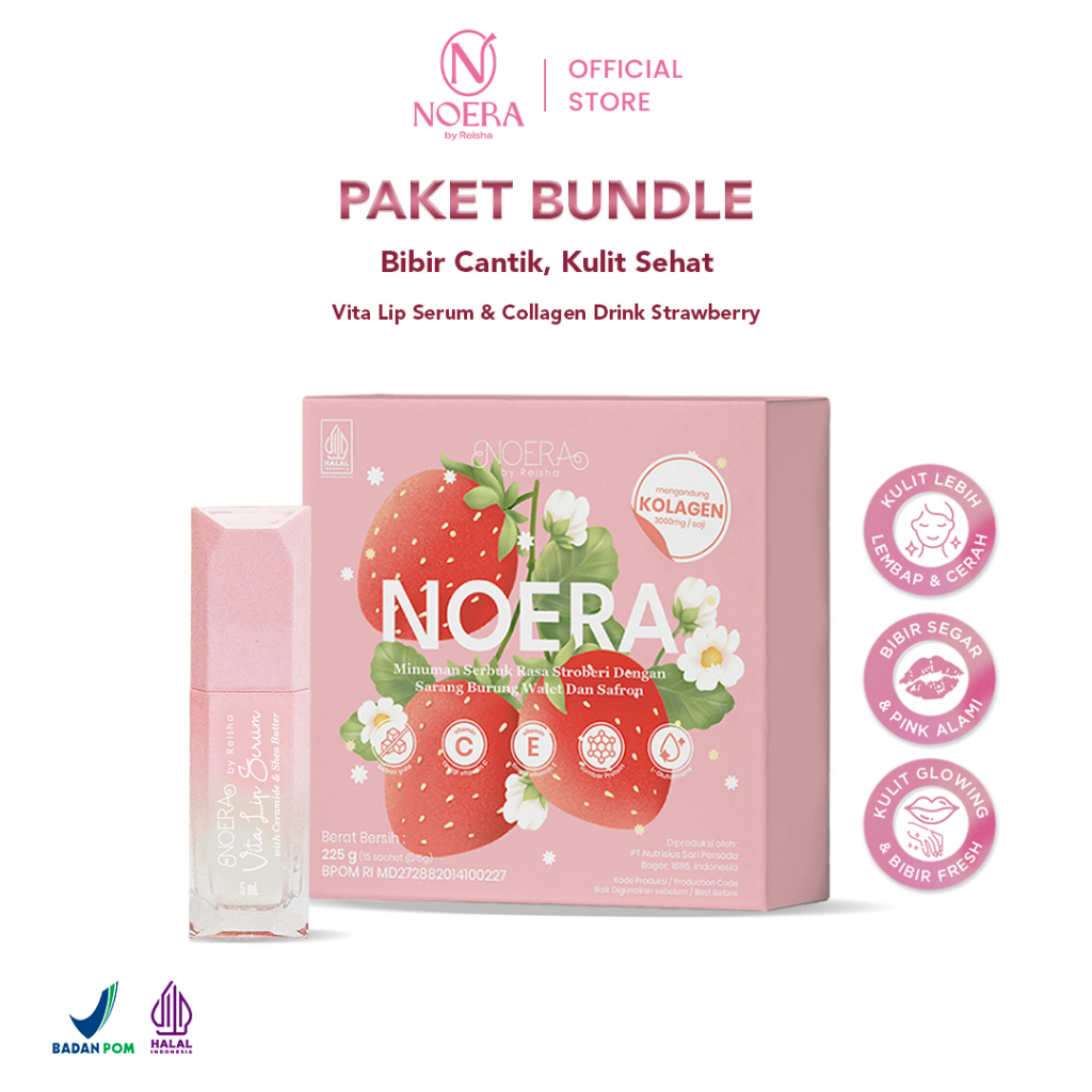 Jual Noera Paket Collagen Drink Improved Formula & New Vita Lip serum ...