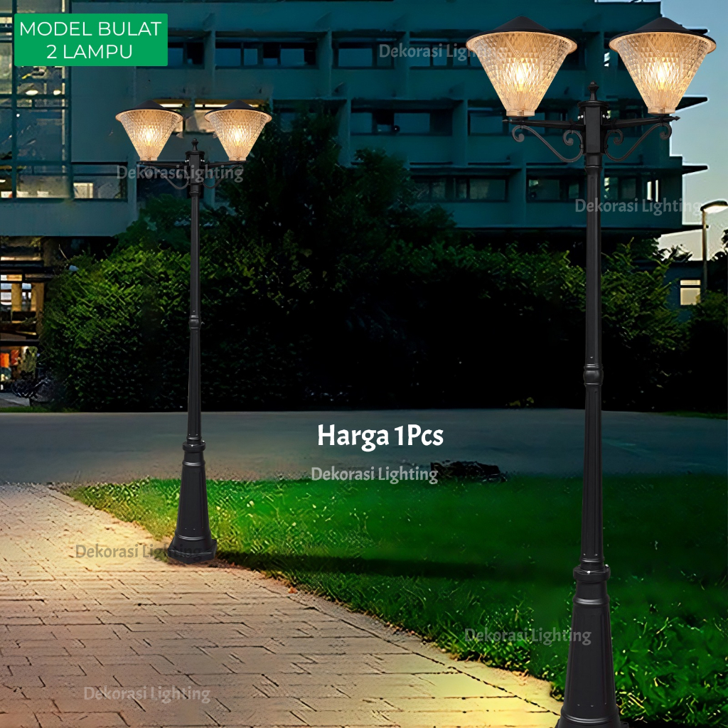 Jual Lampu taman standing 200cm texture mewah outdoor waterproof 2lampu ...