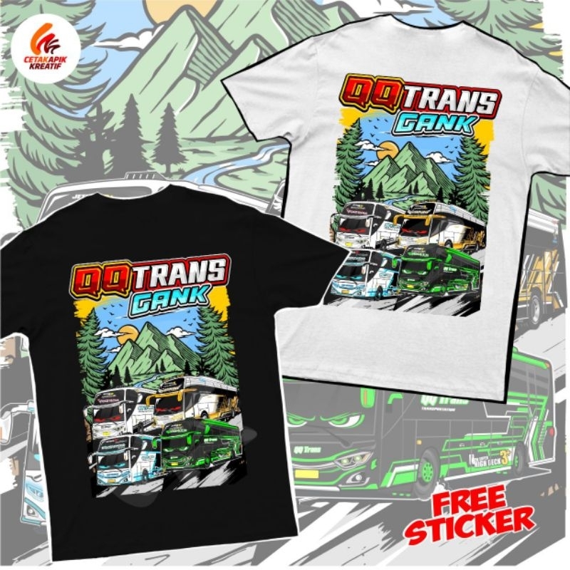 Jual (free sticker + ganci)KAOS BUS VEKTOR QQ TRANS GANK TERBARU JB5 ...