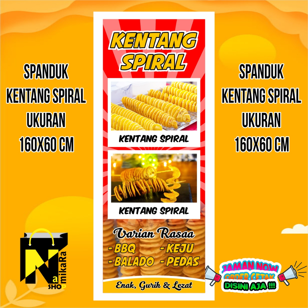 Jual Spanduk Banner kentang spiral terbaru dan murah ukuran 160x60 cm ...