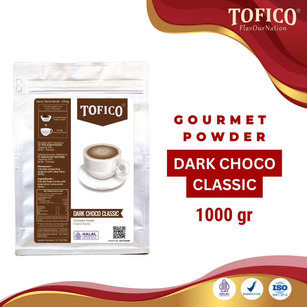 Jual Powder Dark Chocolate Classic Tofico / Bubuk Minuman Rasa Dark ...