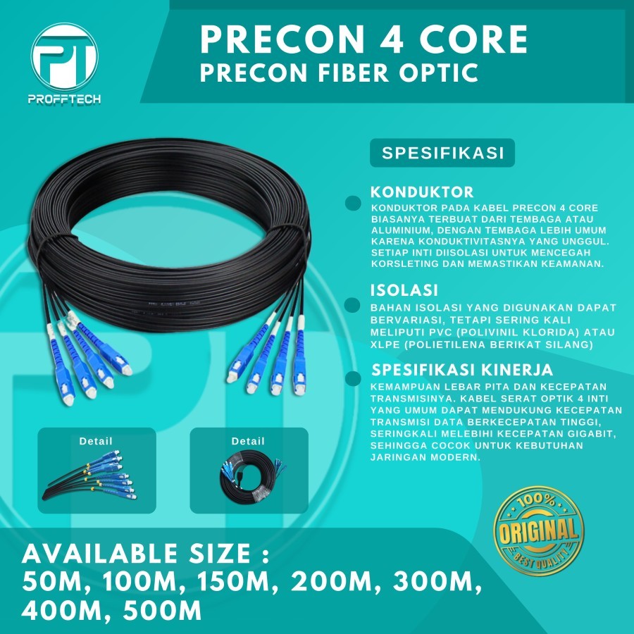 Jual Kabel Fiber Optik Ftth Drop Cable Sc Sc Precon Fiber Optic 4 Core 3 Seling | Shopee Indonesia